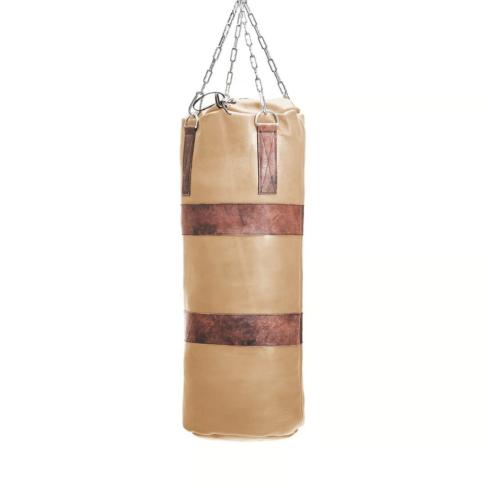 Heavy Leather Light Brown Punching Bag/Filled Punching Bag/MMA ...