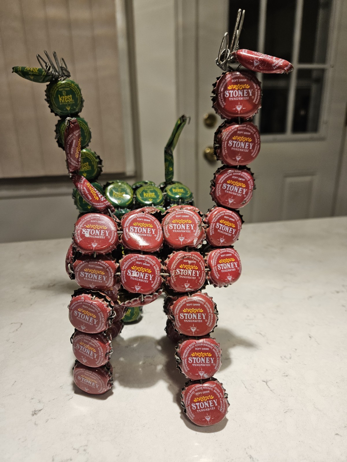 Stoney & Krest Handmade Bottle Cap Animal Sculptures, Soda Cap Art