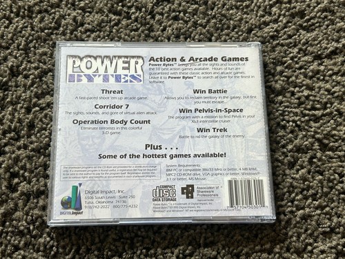 Power Bytes - Action & Arcade Games IBM Windows 3.1 95 CD-ROM Disc Vtg ...