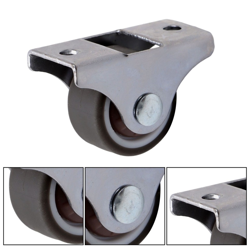 8 Pcs 1 Inch Small Caster Wheels Low Profile Mini Fixed Casters For ...