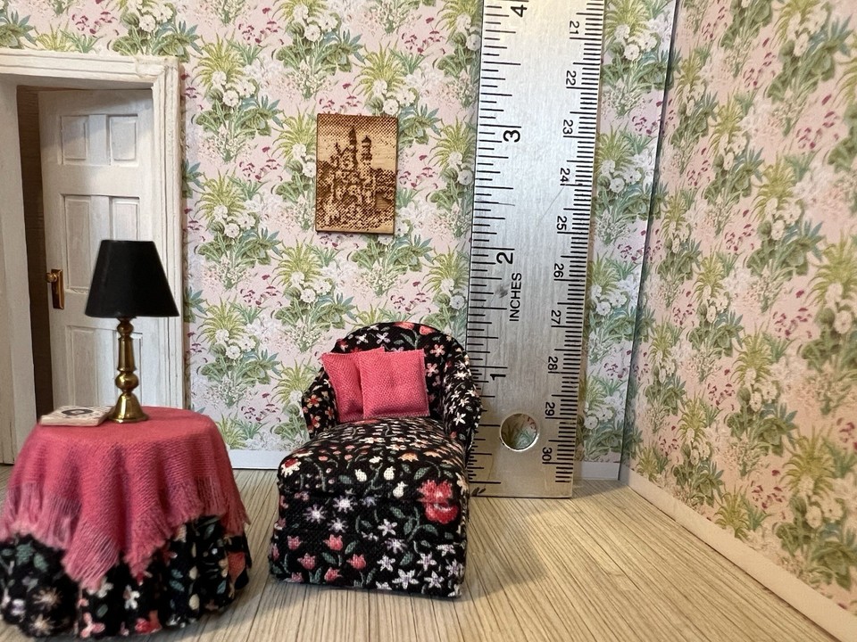 Half Inch Scale Chaise And Skirted Table Set Signed D Anne Ruff | eBay