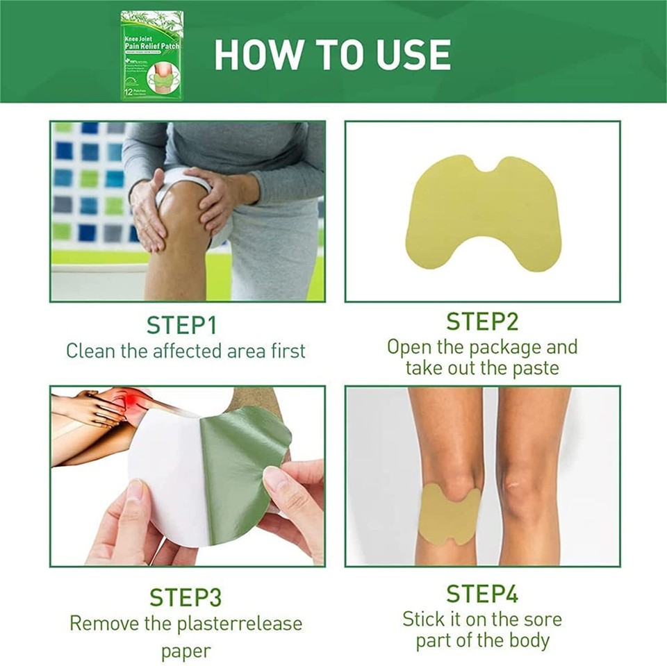 Herbal Knee Patches for Bone On Bone - Knee Pain Patch | eBay