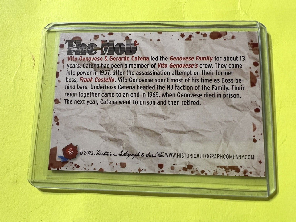 Vito Genovese Gerardo Catena 2023 HISTORIC AUTOGRAPHS Mob 2 #237 SP | eBay
