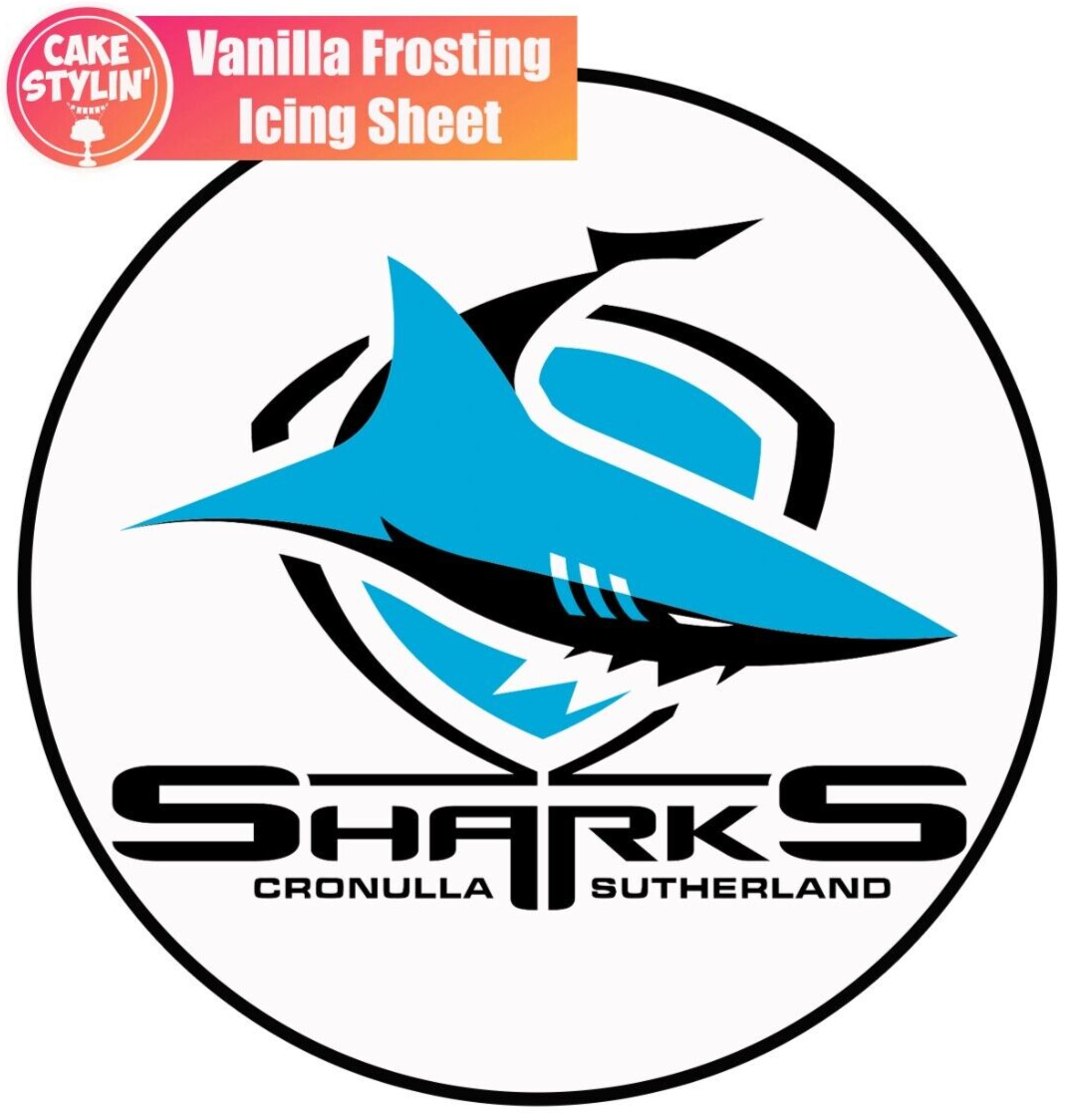 1 x NRL CRONULLA SUTHERLAND SHARKS Edible ICING CAKE TOPPER Large Round ...