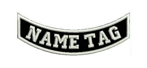 1pc CUSTOM CURVED NAME TAG Embroidered 4" x 1,5" Sew-on Patch, Biker ...