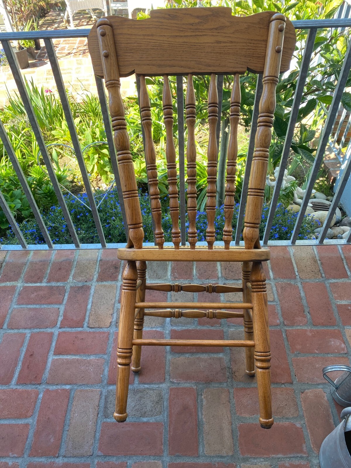 1 Vintage Pulaski KEEPSAKE Golden Oak Dining Room Side Chair with Cane ...