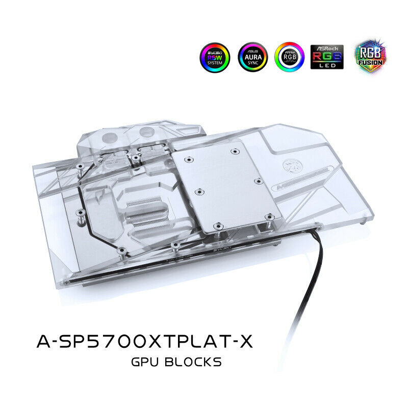 A-SP5700XTPLAT-X GPU Water Block for Sapphire RX 5700 XT Nitro+ RGB ...