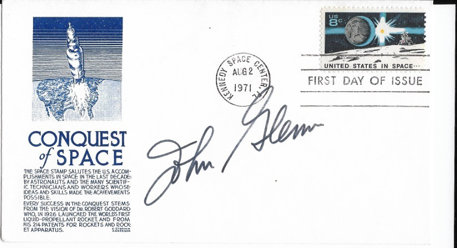JOHN GLENN (deceased) NASA astronaut, AUTOGRAPHED NASA envelope - COA ...