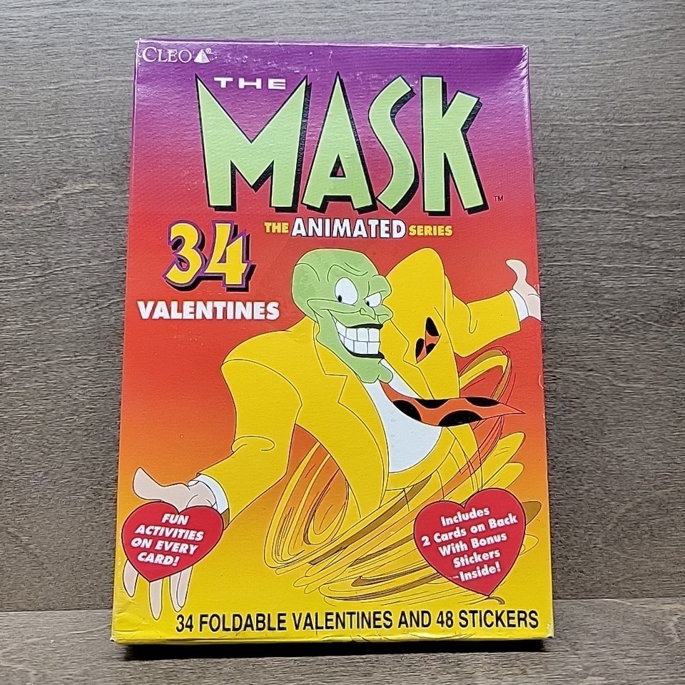 Lot of 2 The Mask Vintage 1996 Valentine's Day Cards Animated Series ...