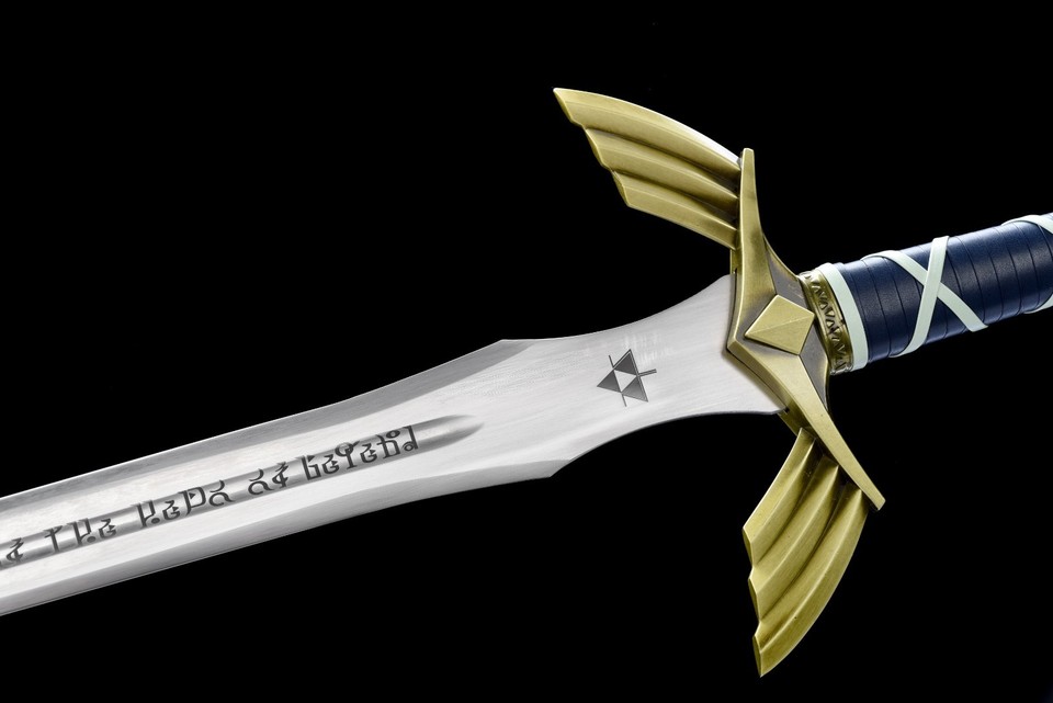SR 1:1 Full Size Carbon Steel Legend of Zelda FULL TANG Master Sword ...