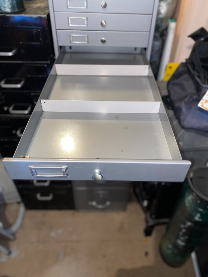 Gray STEELCASE 1960's Mid-Century 4 Drawer File Cabinet w/5-Vertical ...