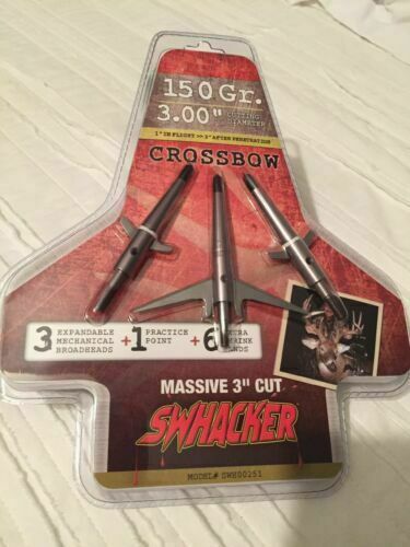 Swhacker SWH00251 Mechanical Broadhead 3in Cut Crossbow 150gr 3 Pieces ...