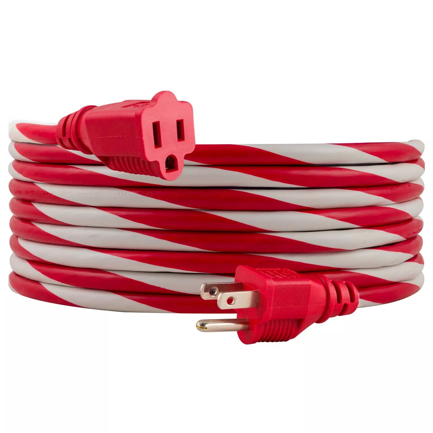 HYPER TOUGH 1-Grounded Outlet 25-Foot Candy Cane Striped Extension Cord ...