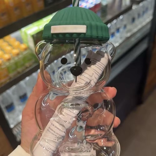 Starbucks Bearista BOOTLEG Glass Cup With Straw 2026 Holiday Gifts ...