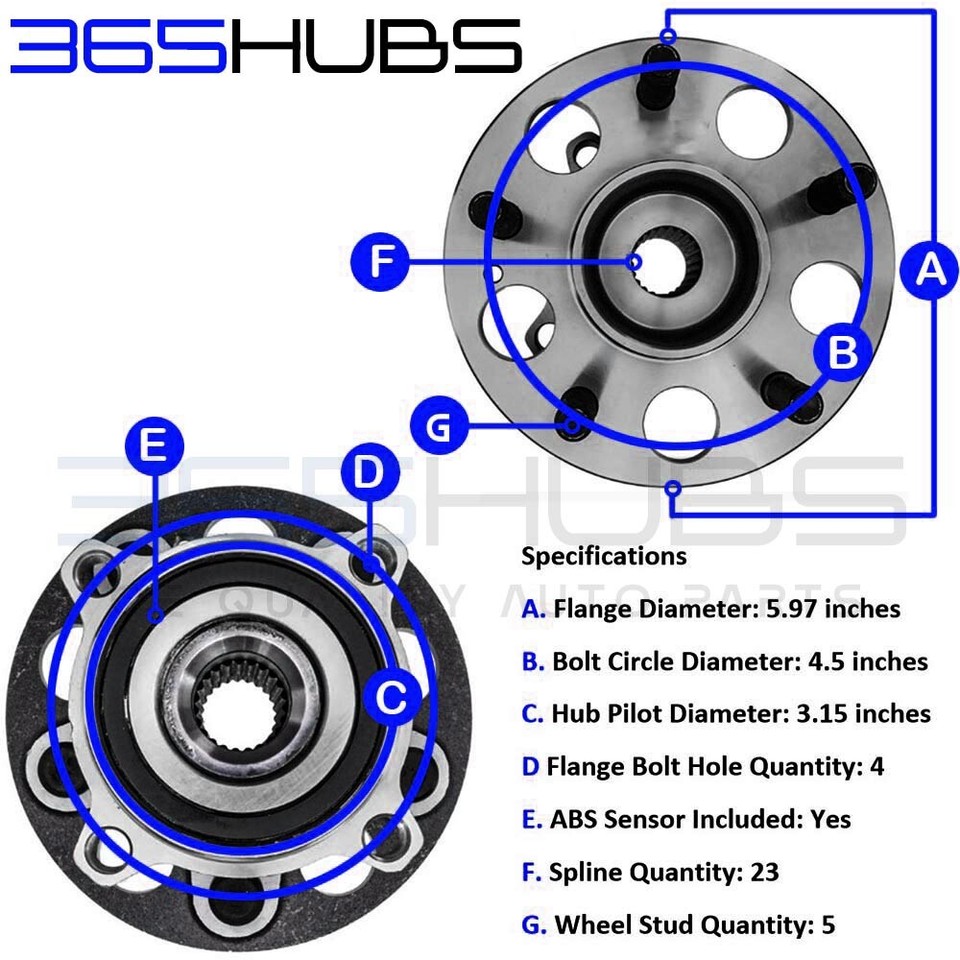 2x Rear Wheel Bearing Hub Assembly for 2017 2018 2019- 2021 Honda CR-V ...