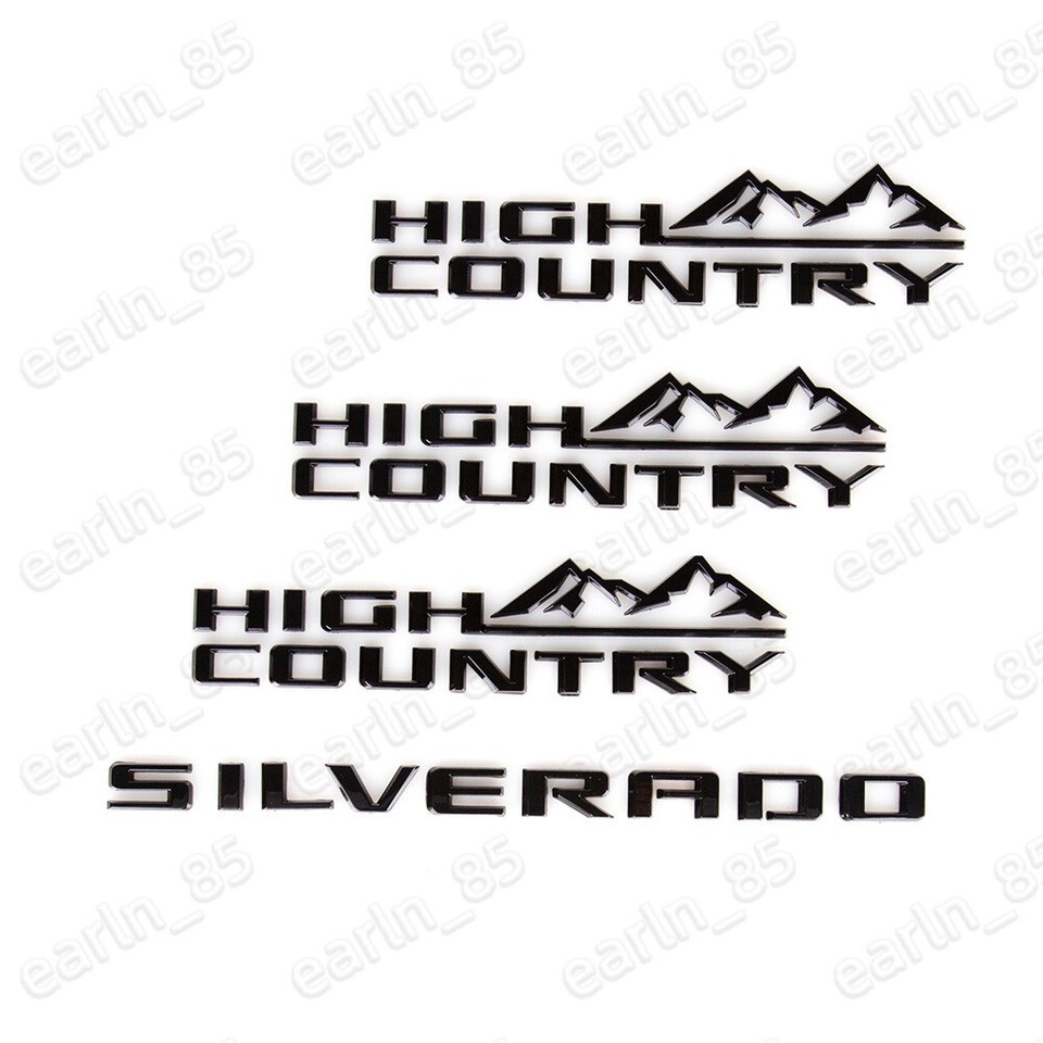2019 - 2025 Chevrolet Silverado High Country Emblem Badge Kit OEM Gloss ...