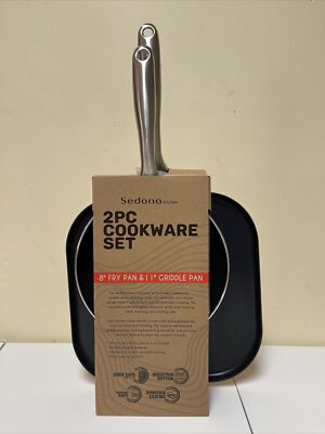 Sedona Forged Aluminum 8" Fry Pan and 11" Griddle Pan 2-PIECE Cookware ...