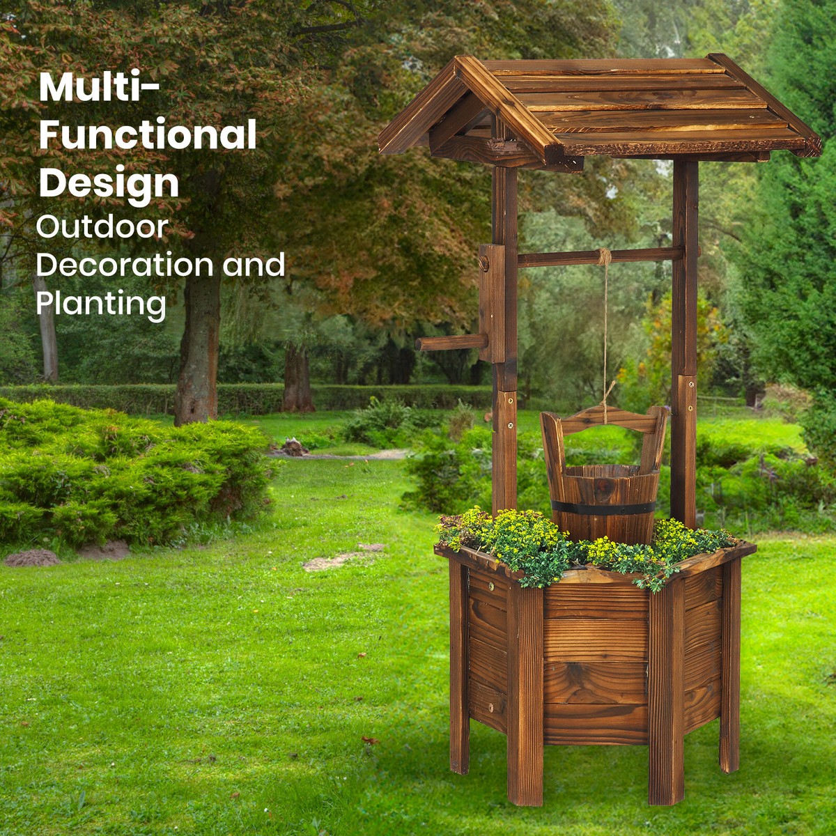 Wishing Well Flower Bed Serenity Gnome Wishing Well Water Feature