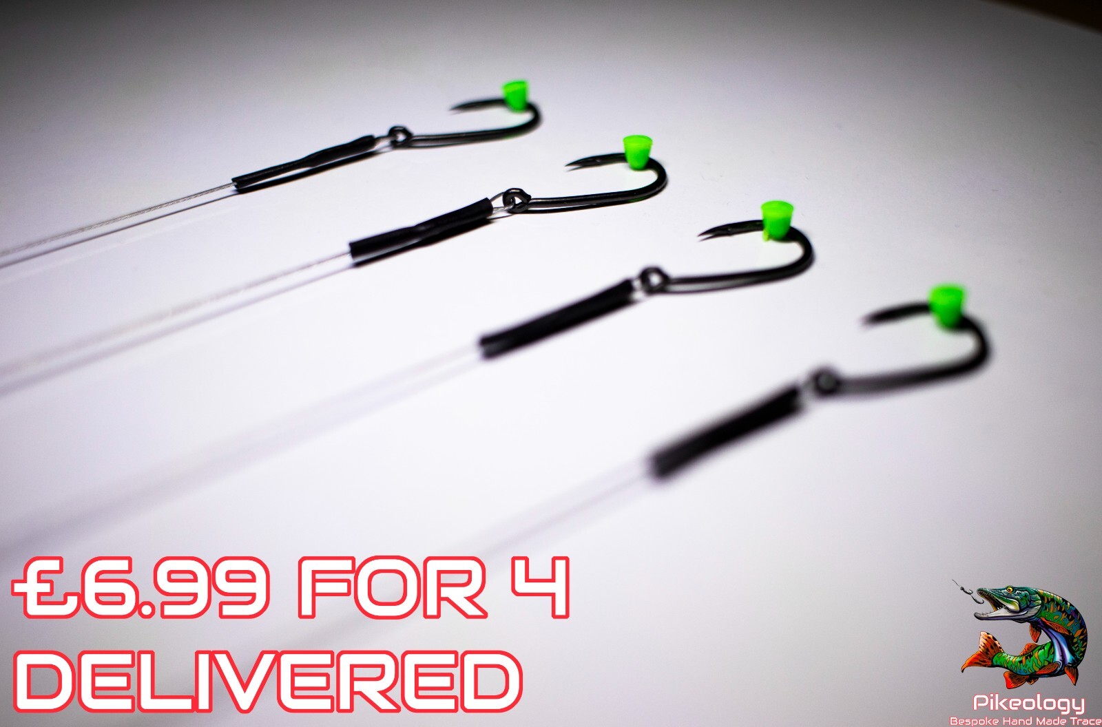 Zander Pike & Perch Single Carp Hook Predator Rig DeadBait Wire Trace ...