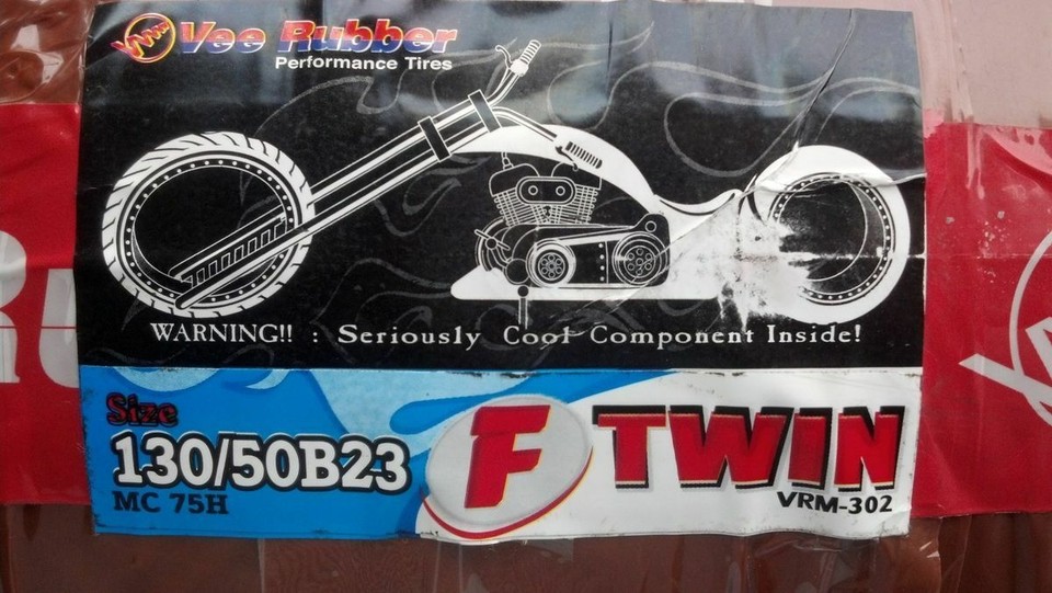 130/50B23 Vee Rubber Whitewall Front Tire Harley Road King | W3020250901