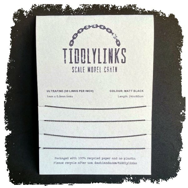 Micro Scale Model Chain - 24" Matt Black 1 x 0.9mm 30/40 links per inch ...