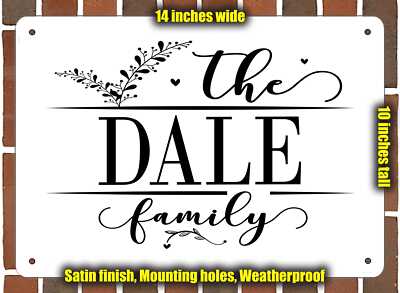 Dale Family Decorative Metal Door or Wall Plaque (Style 2) | eBay