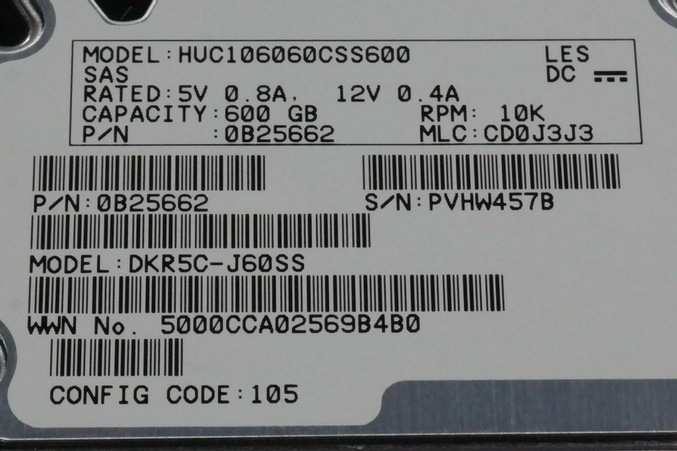 HITACHI AMF600 3282389-A HUC106060CSS600 0B25662 DKR5C-J60SS HARD DRIVE ...
