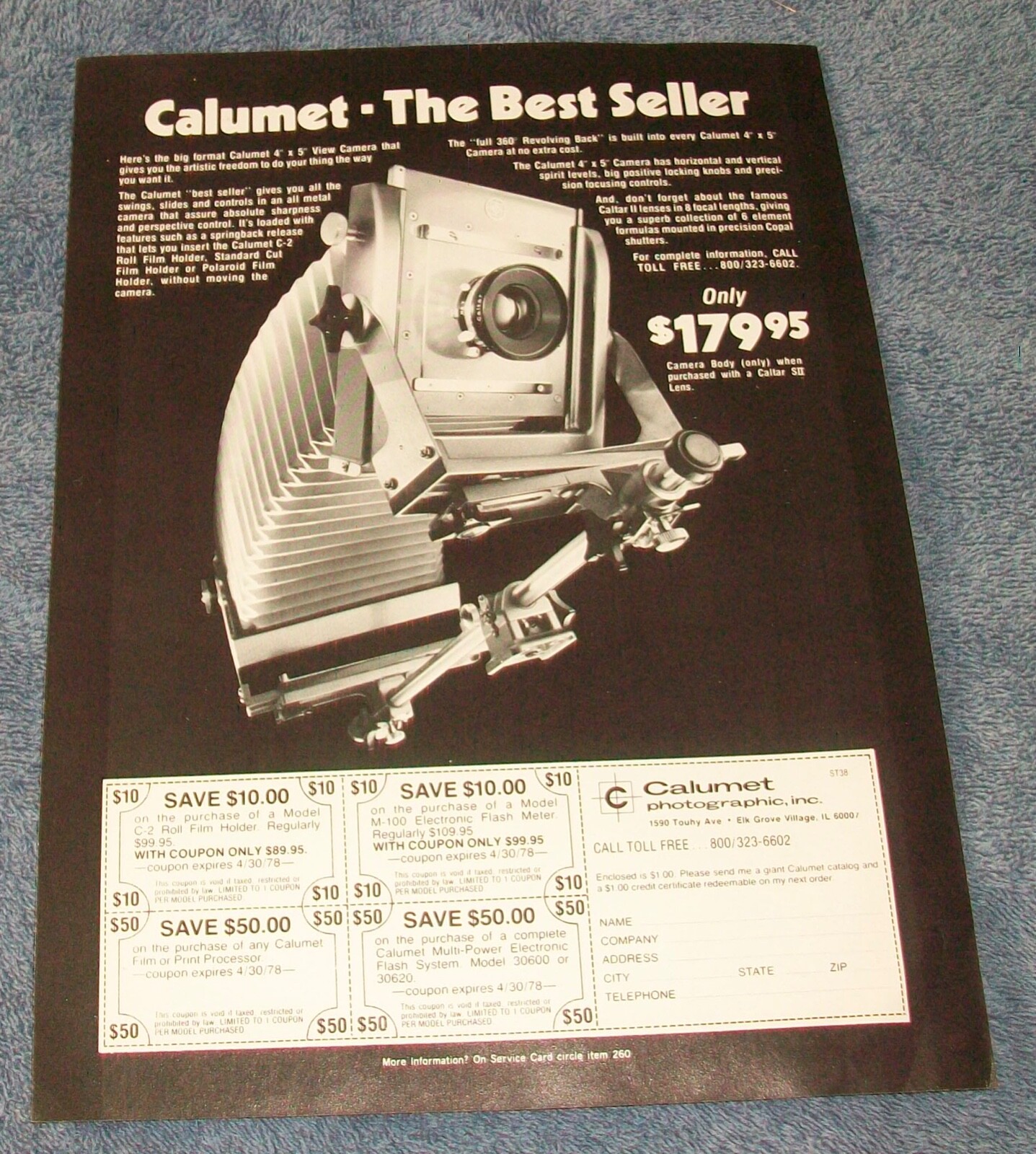 1978 Calumet 4x5 Vintage Camera Ad "Calumet - The Best Seller" | eBay