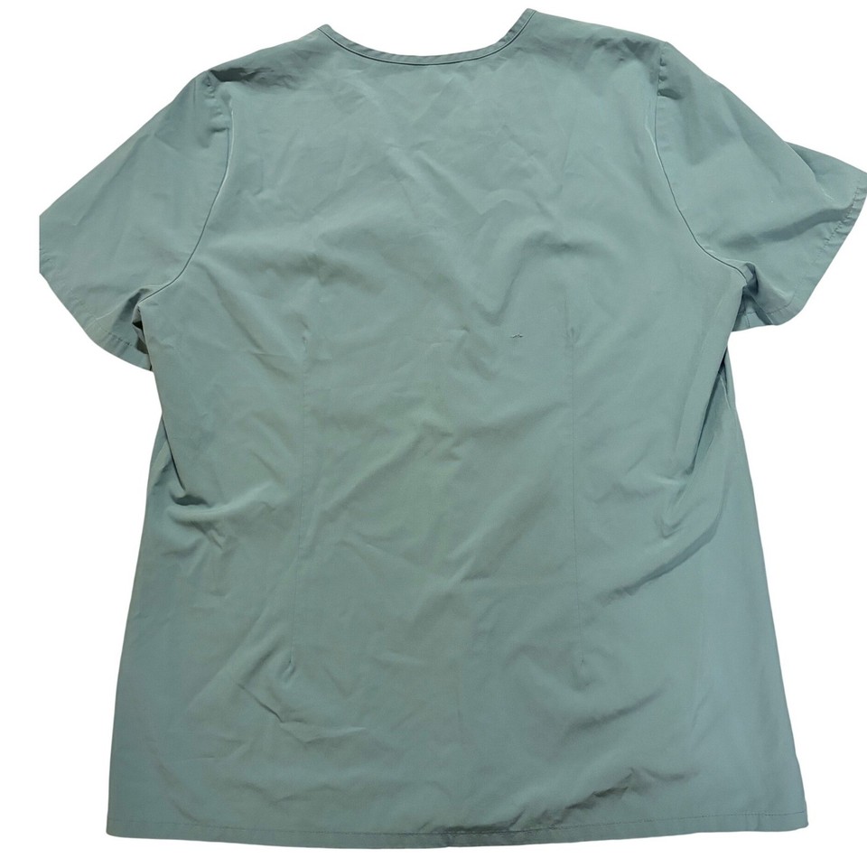 FIGS Women Light Green V Neck Scrub Top Short Sleeve Pocket Medical ...