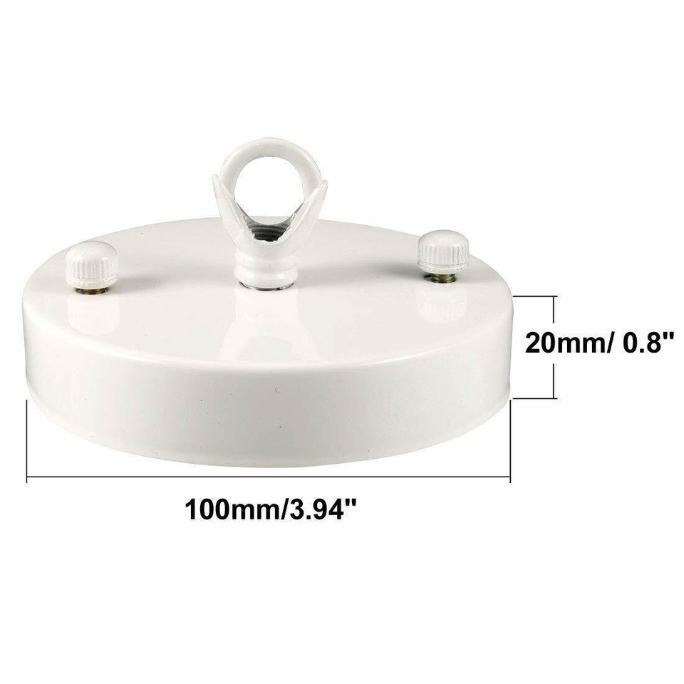 Curved Ceiling Pendant Rose 100mm Light Fitting, Hook, Choose Colour ...