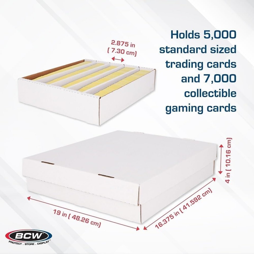 BCW 5000 Count Cardboard Monster Card Box Sport / Gaming Card Storage ...