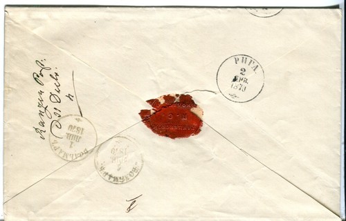 1870 Latvia Clerical Cover Valmiera Вольмар to Riga Рига on legal size ...