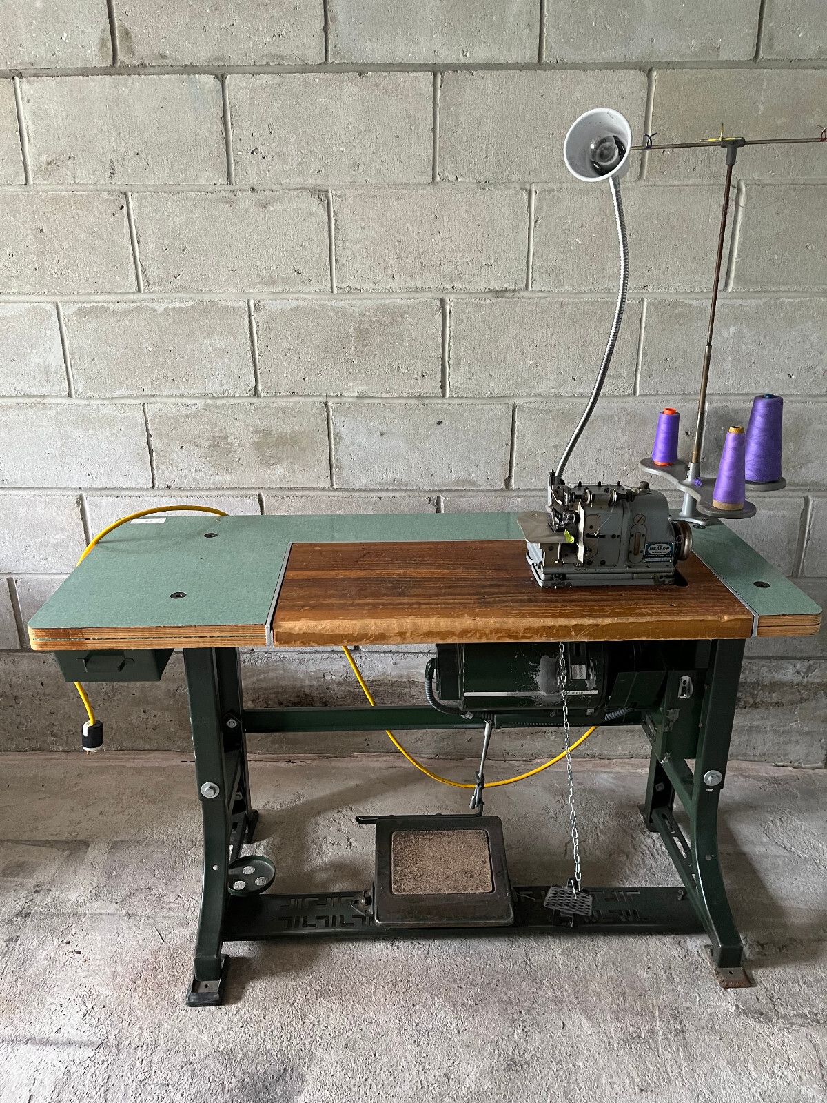 Merrow Model M-3DW-2 Industrial Sewing Machine with Table, AMCO Motor 1 ...