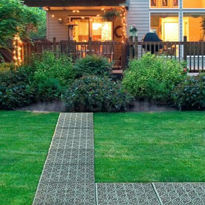 Pack Of 4 Tiles Green For Outdoor Deck Garden Flooring Tiles Board ...