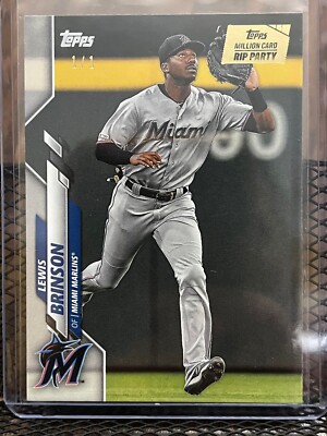 LEWIS BRINSON 2020 TOPPS RIP PARTY MIAMI MARLINS INSERT CARD TRUE 1/1 ...