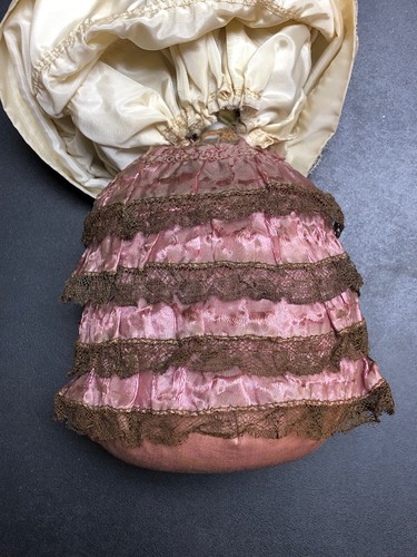 8” Antique German Porcelain Half 1/2 Doll Gray Hair Kister? Cushion ...