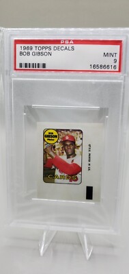 1969 TOPPS DECALS PSA 9 MINT BOB GIBSON ST LOUIS CARDINALS SET BREAK ...