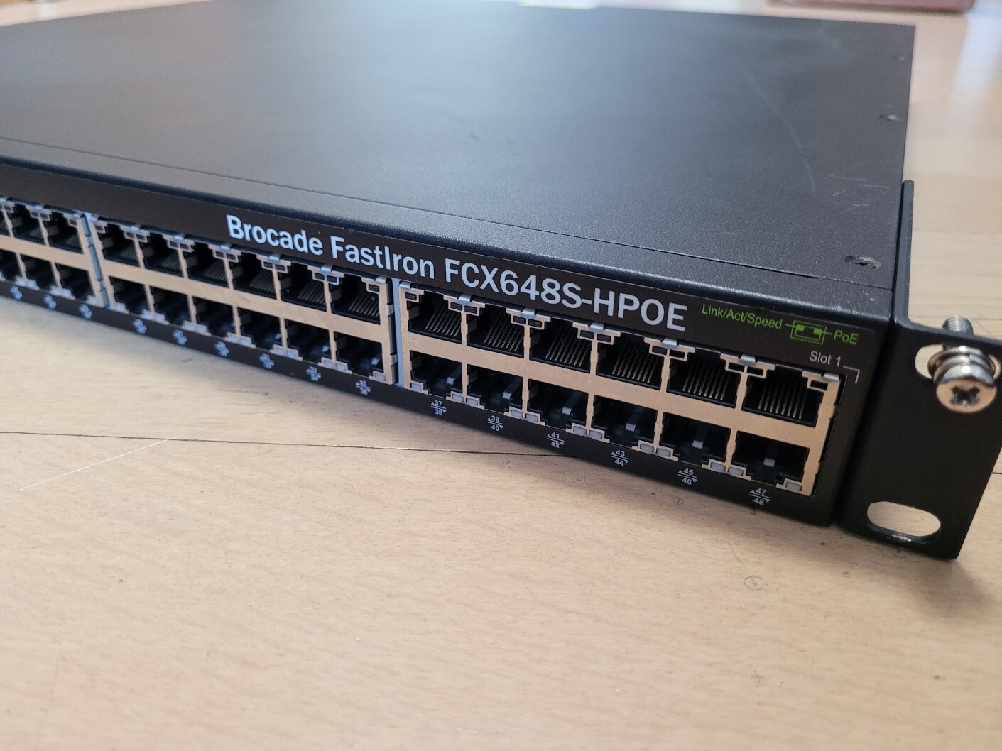 REF ' Brocade FastIron FCX648S-HPOE 48-Port Gigabit PoE Switch | eBay