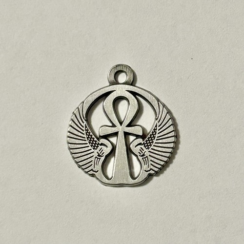 Egyptian Ankh and Goddess Isis Wings Pendant - Gem