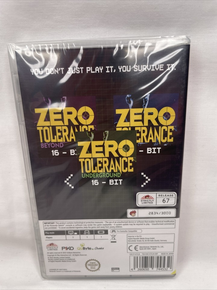 Zero Tolerance Collection - Nintendo Switch Brand New Sealed! Strictly ...
