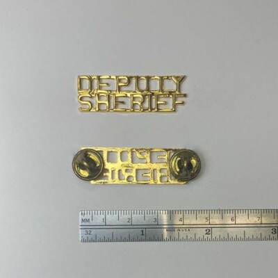 Deputy Sheriff- Gold Police/Fire Collar Brass- Pin & Clutch- NEW - Rank ...