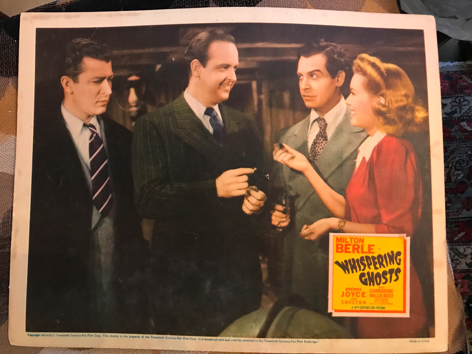 Whispering Ghosts 1942 20th CenturyFox comedylobbycard Brenda Joyce Milton Berle | eBay