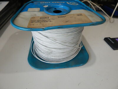 BELDEN 83303 26AWG WHITE 1 CONDUCTOR SHIELD TFE TEFLON SILVER 1000FT | eBay
