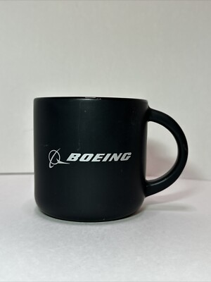 Boeing Coffee Mug-Black Silver Lettering-The Anniversary Collection ...
