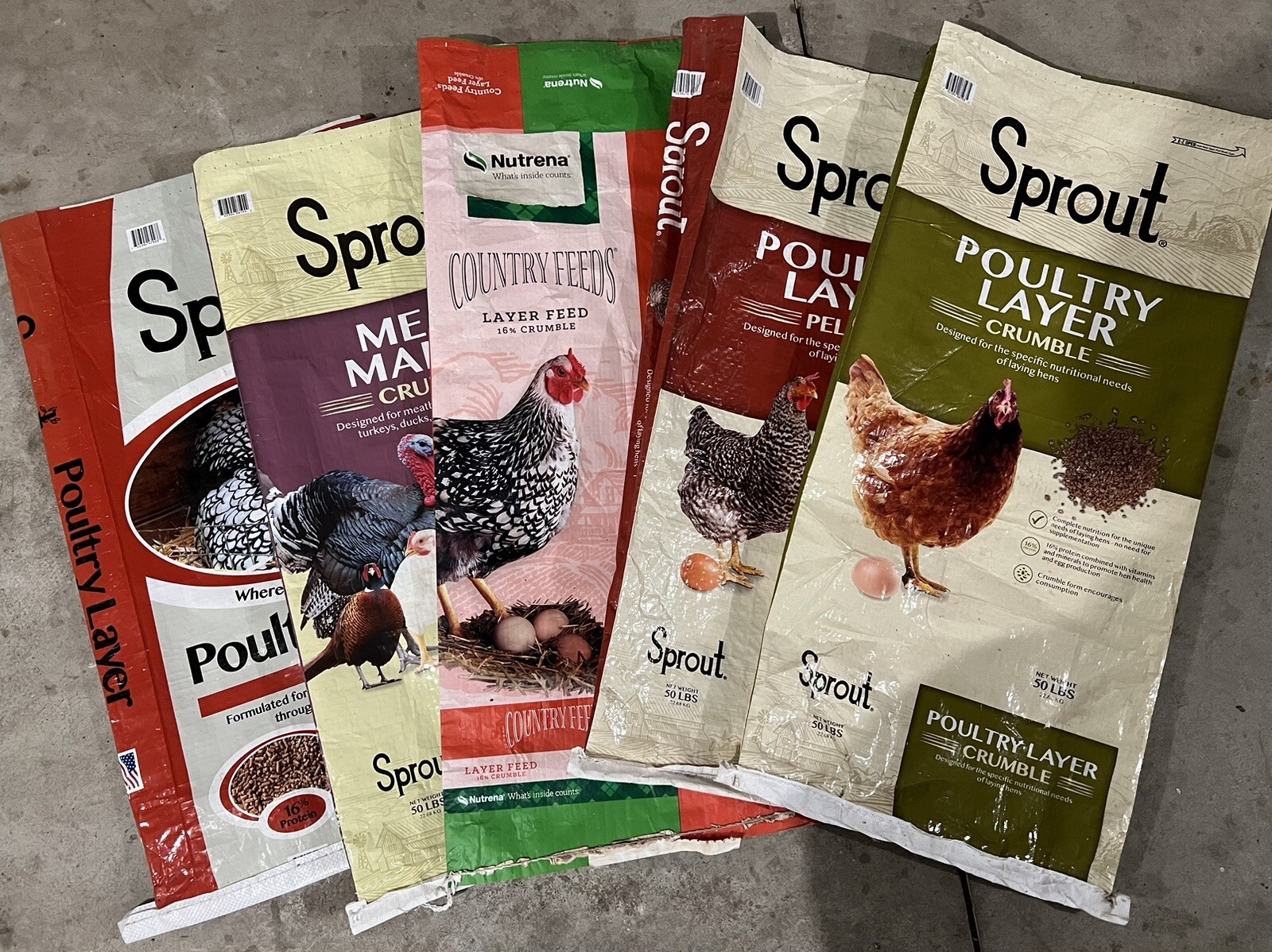 Lot (5) Empty Chicken Feed Woven Plastic Bag Sack Craft Repurpose | eBay