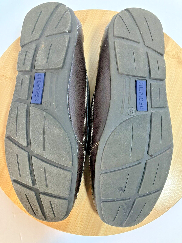 TOMMY HILFIGER Dark Brown Faux Leather Dathan Driving Moc Slip On Shoes ...