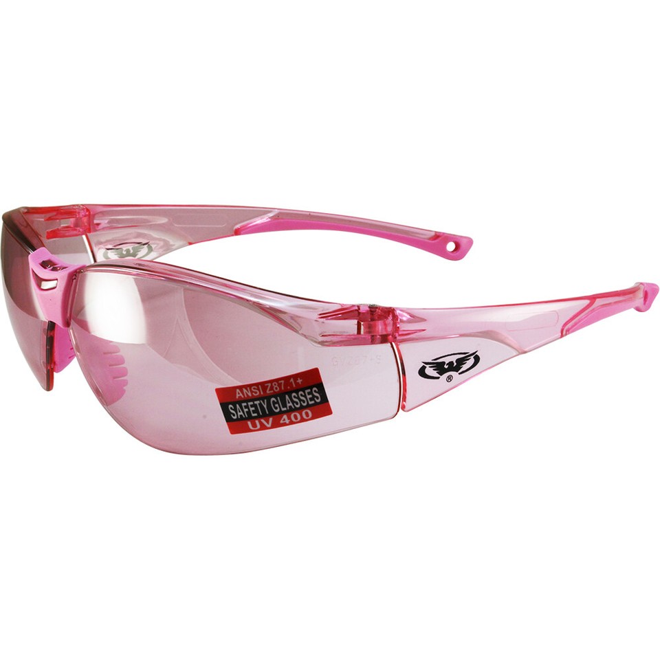 2 Global Vision Cruisin Safety Glasses Clear Frame + Lens Pink Frame ...
