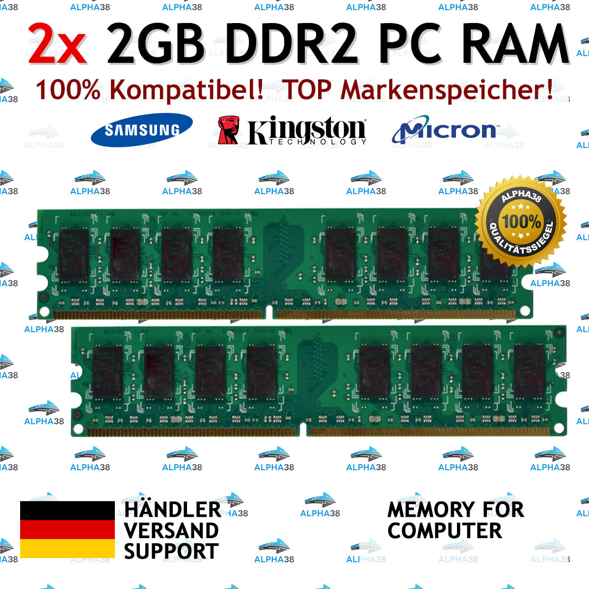 4GB (2x 2GB) UDIMM DDR2-800 para Fujitsu Esprimo P5635 (D2901) PC ...
