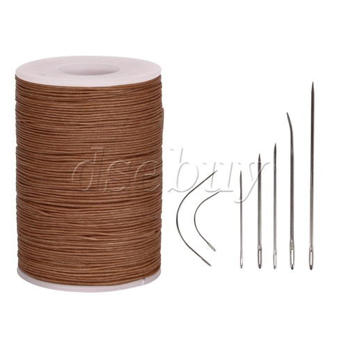 120M 0.5mm Waxed Polyester Round Twisted Cord String Light Brown Thread ...