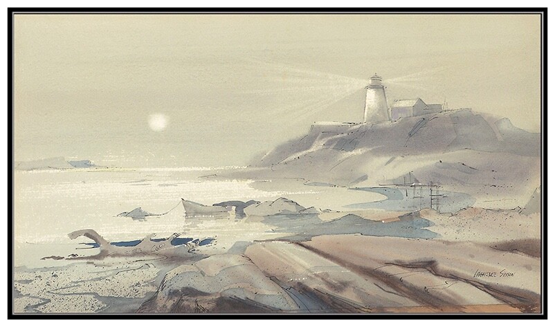 Laurence Philip Sisson Original Signed Gouache Watercolor Painting ...